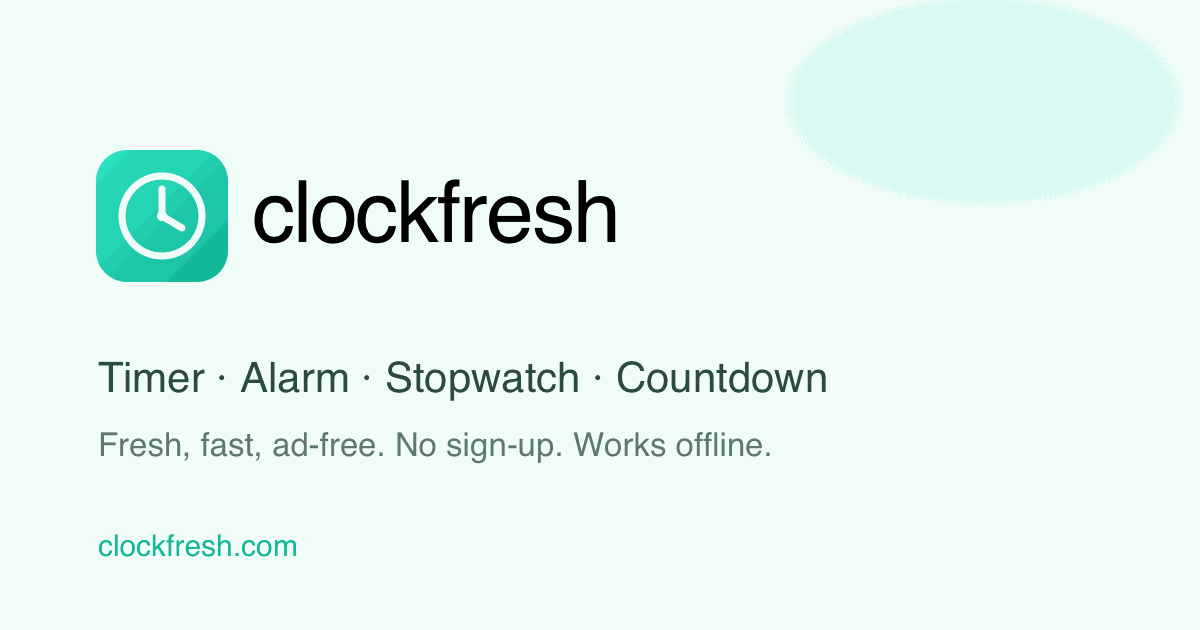 Clockfresh — Online Timer Alarm Stopwatch Countdown And Clock 3328